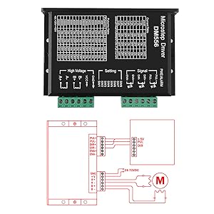 ACEIRMC DM556 CNC Digital Stepper Driver - 2-Phase Stepper Motor Controller, 20-50V DC Max 5.6A ...