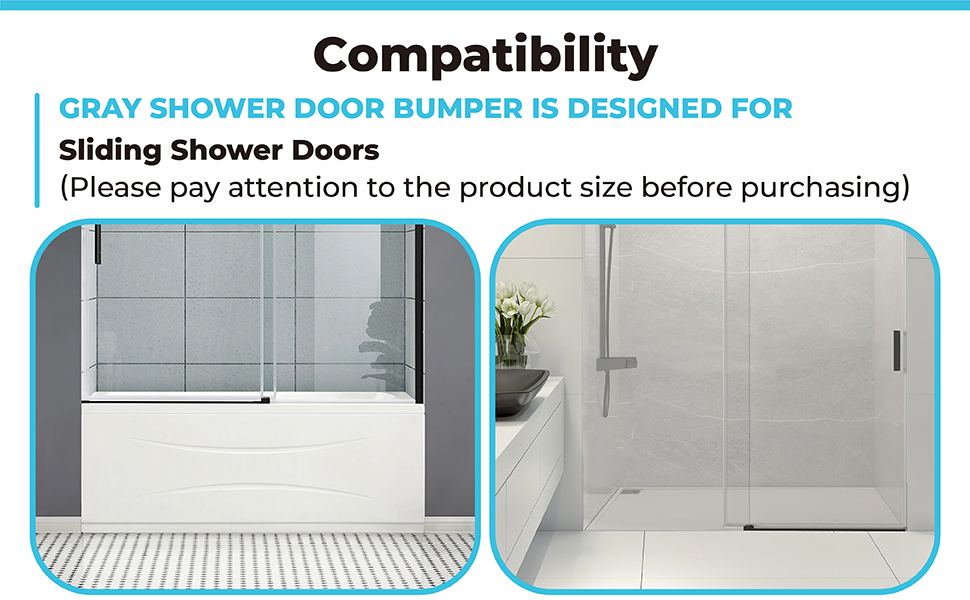 Amazon.com: PalpitateC Gray Sliding Shower Door Bottom Guide fits for Sliding Shower Doors, 1-3/ ...