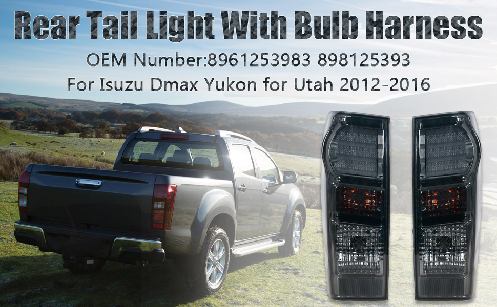 Amazon.com: JESYMBX Tail Light For Isuzu Dmax Yukon Utah 2012-2016 Taillight with Bulbs Wire ...