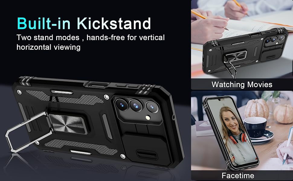 Amazon.com: DEERLAMN Case for Samsung Galaxy A15 5G with Slide Camera Cover+Screen Protector (1 ...