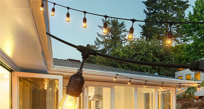 Amazon.co.jp: ストリングライトコード 防雨型 10M 15灯 屋外 防水 e26電球 キャンプ ベランダ ライト クリスマス 結婚式 パーティー 屋外 室内照明 ガーデンライト ...