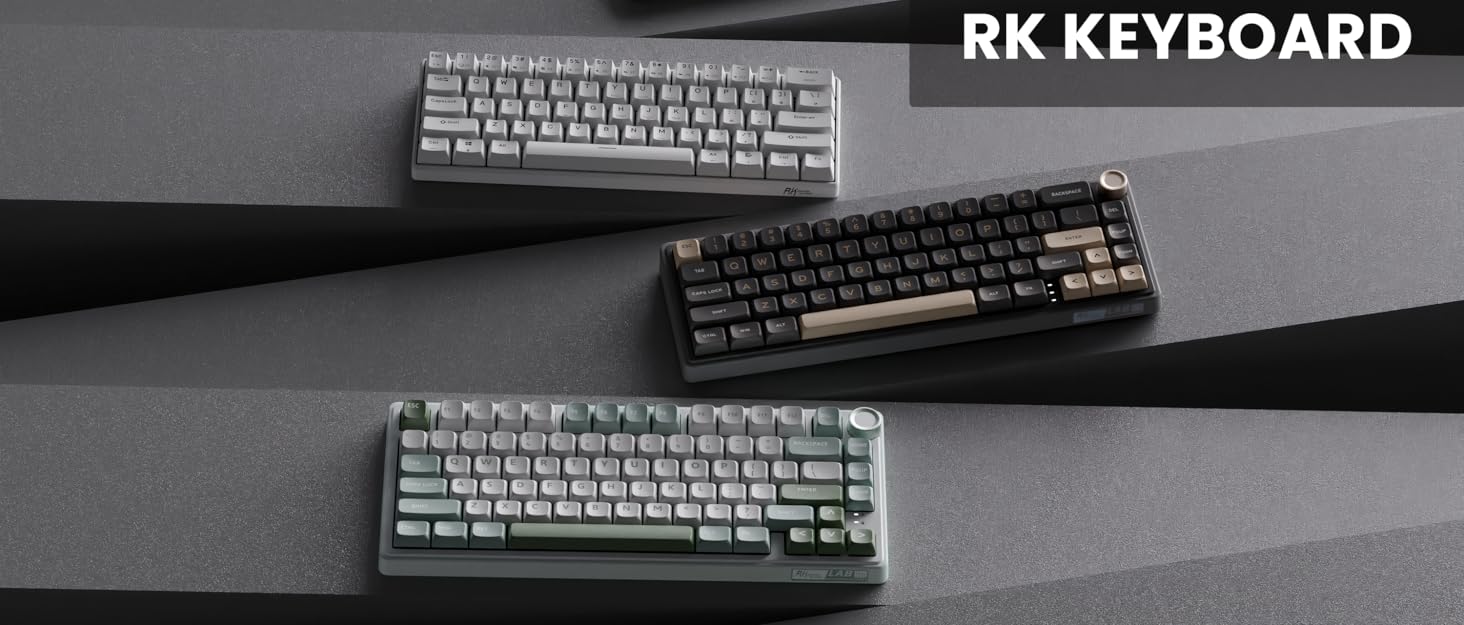 RK ROYAL KLUDGE R65 Wired Gaming Keyboard with Knob, 60% Percent QMK/VIA US Layout RGB Backlit ...