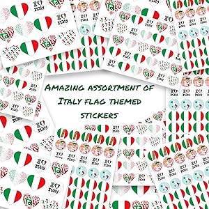 Amazon.com: Joyful Artistry 230PCS Italy Stickers- Italy Flag Stickers for Kids and Soccer Fans ...