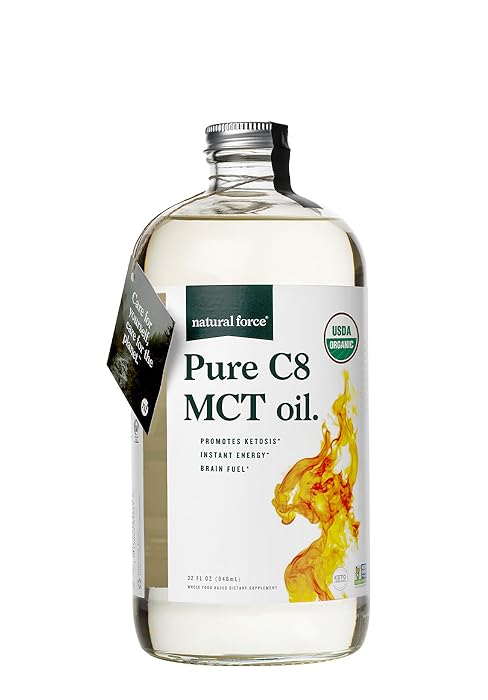 Amazon.com: Natural Force Organic MCT Oil – Pure Glass Bottle – Made from 100% Cold Pressed ...