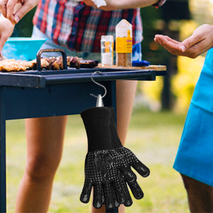 Amazon.com: BBQ Gloves Oven Mitts Grilling- 1472℉Extreme Heat Resistant Oven Gloves, Non-Slip ...