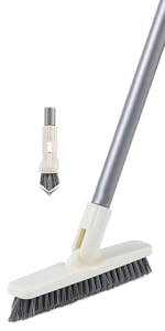 Amazon.com: Grout Scrub Brush with Long Handle, Swivel Grout & Corner ...