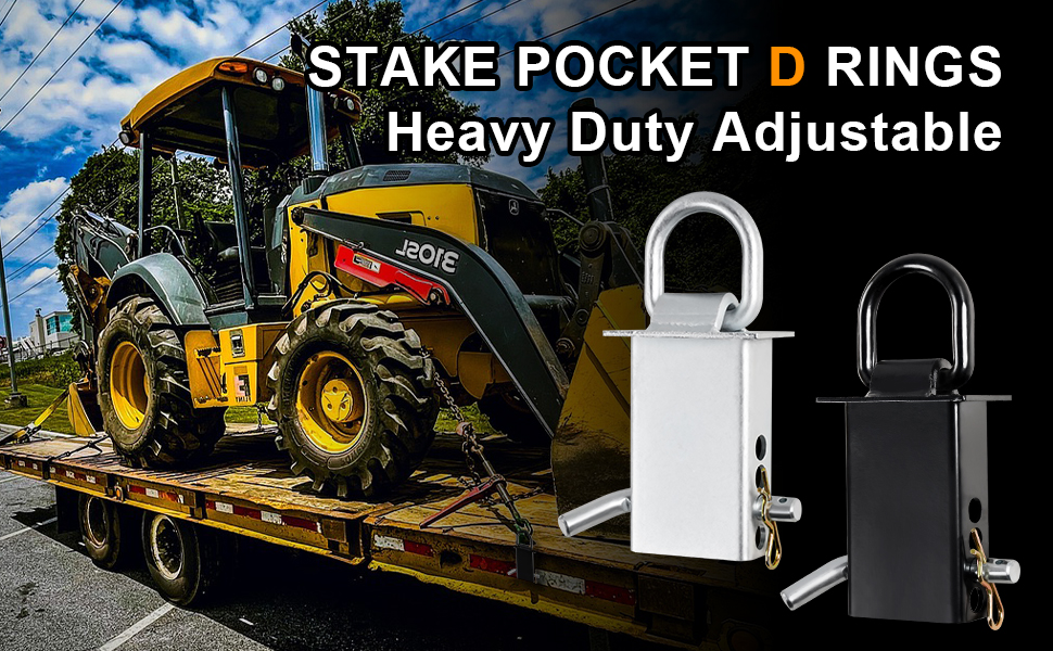 Amazon.com: Stake Pocket D Ring Heavy Duty Adjustable Trailer Stake Pocket, Load Limit 5400lbs ...