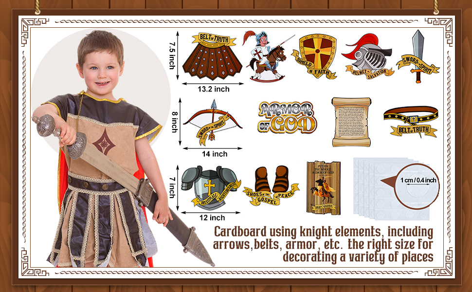 Amazon.com: 36 Pcs Armor of God Cutouts for Kids Christian Bulletin ...