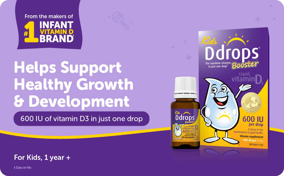 Ddrops Booster Liquid Vitamin D3 Supplement for Kids & Adults 600 IU 180 drops - Supports Strong ...