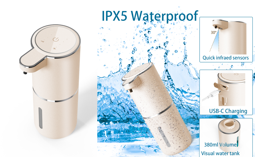 Amazon.com: Automatic Soap Dispenser – Touchless Foaming Soap Dispenser 400ml USB Rechargeable ...