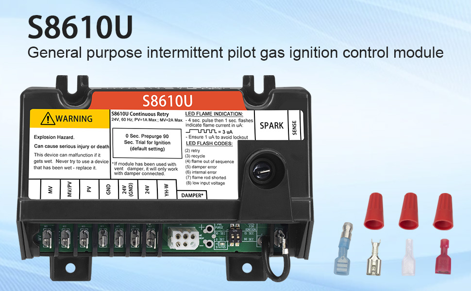 Amazon.com: S8610U Furnace Control Board Module Compatible with Honeywell S8610U3009 S8610U1003 ...