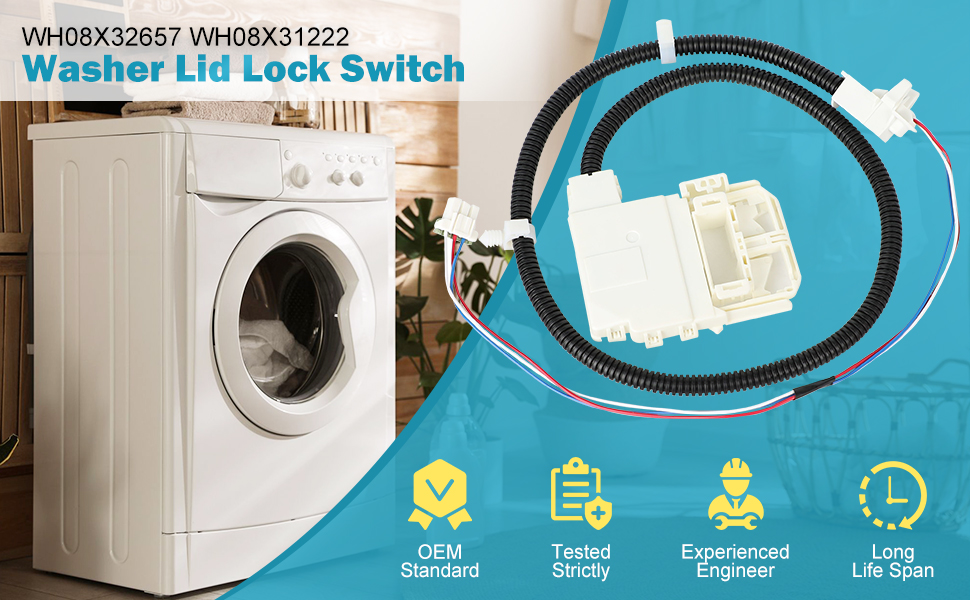 Amazon.com: WH08X32657 WH08X31222 Washer Lid Lock Replace 4963152 ...