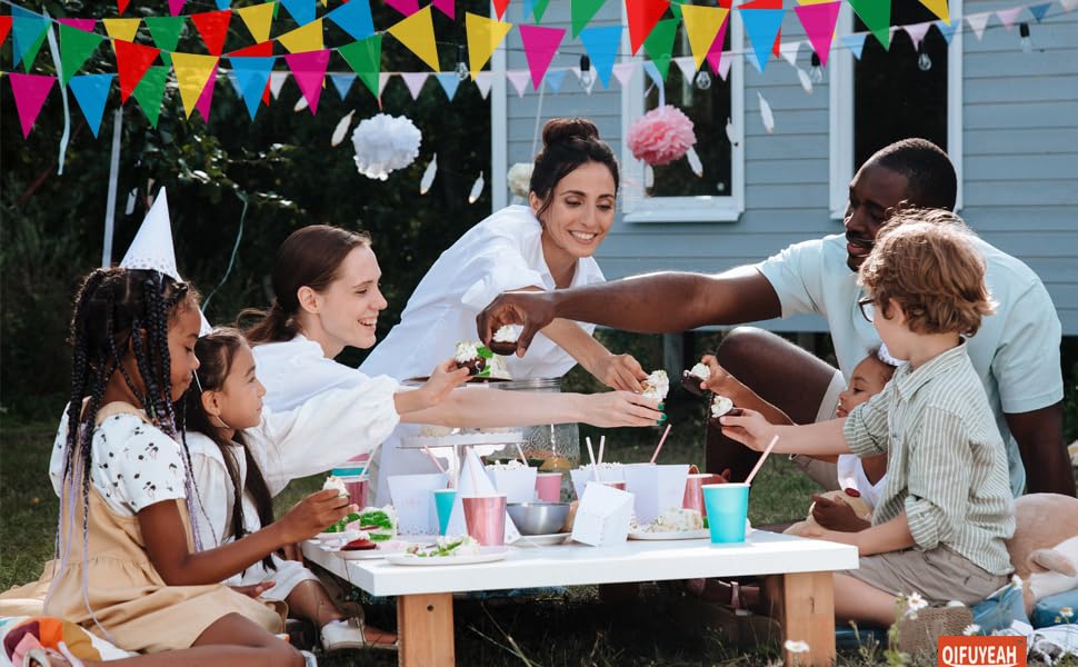 Amazon.com: Colorful Pennant Banner Flags Qifuyeah 300pcs Multicolor ...