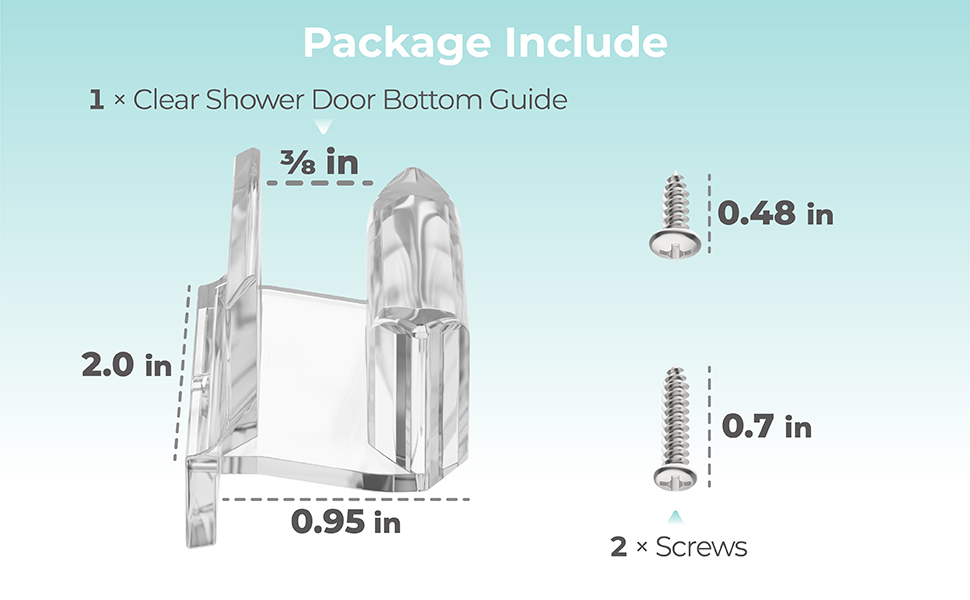 Amazon.com: Shuisen Sliding Shower Door Bottom Guide with Screw for 3/8 in Glass Sliding Doors ...