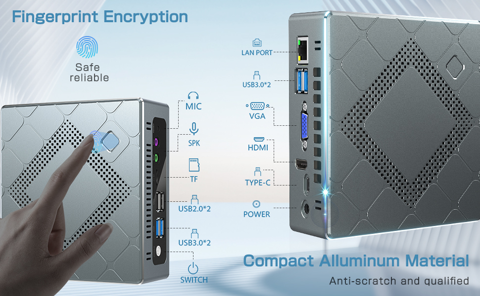 Mini PC Windows 11 Pro, Intel i5-8279U 16GB DDR4 512G M.2 SSD, 4 ...