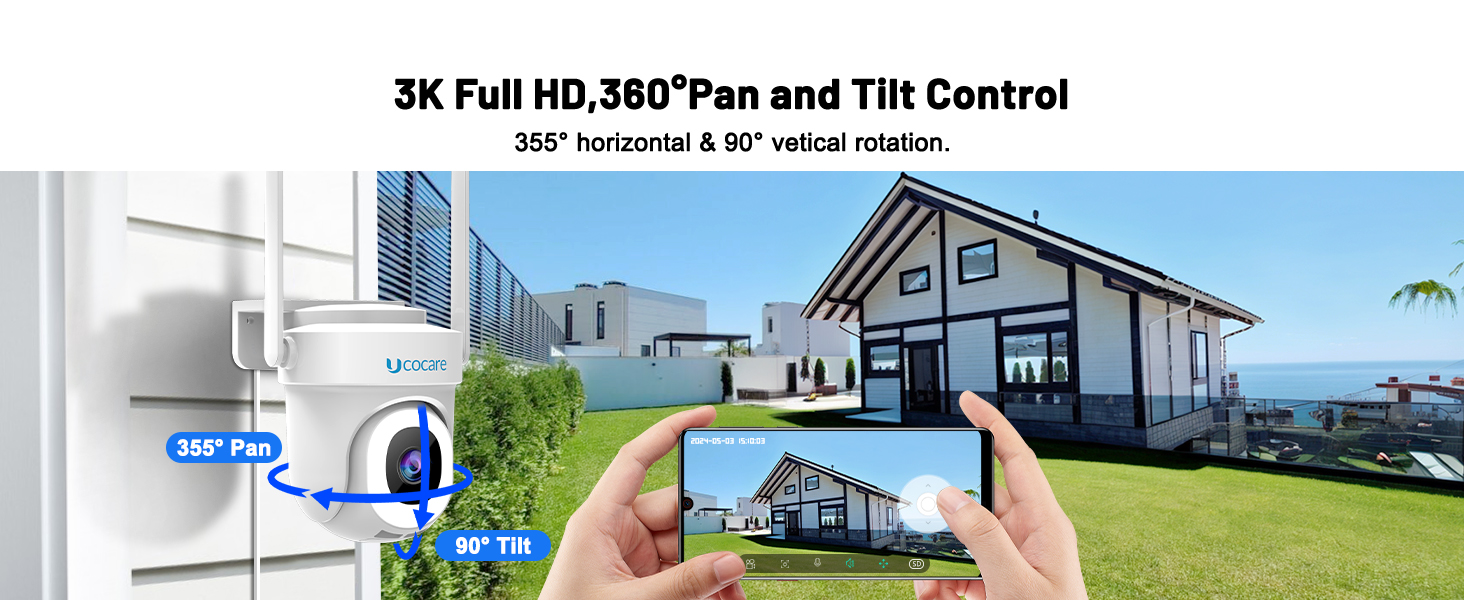 3K Camera Surveillance Exterieur, UCOCARE 5g Outdoor Security Camera with 32GB TF Card, AUTO ...