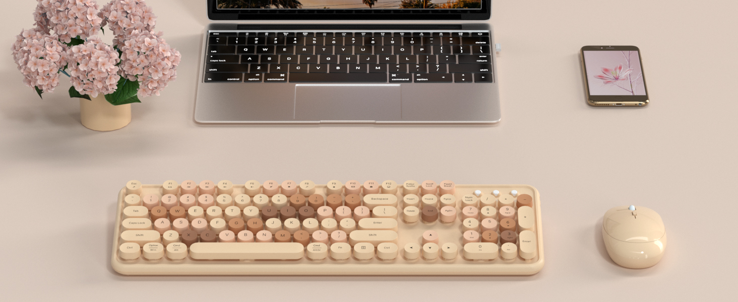 Wireless Keyboard And Mouse Links9 Full Size Retro