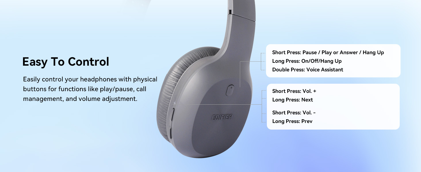 Amazon.com: Edifier W600BT Wireless Over-Ear Headphones, Bluetooth V5.1 ...