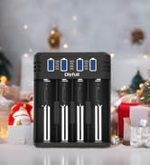 Amazon.com: Dlyfull 18650 Battery Charger 4 Bay, LCD Display Lithium Battery Charger with USB-C ...