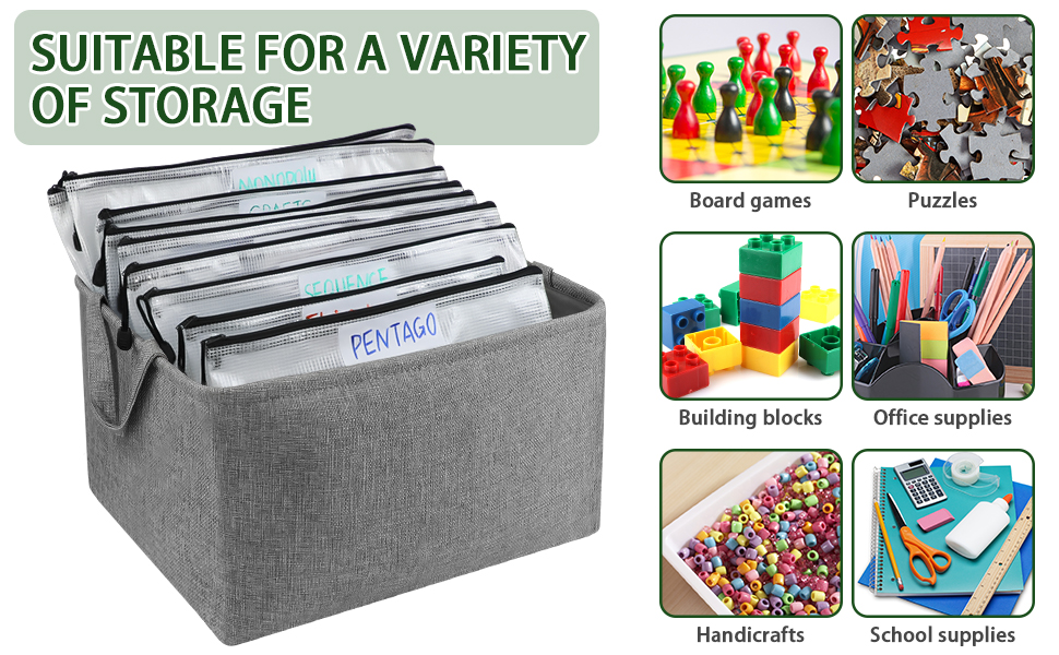 Amazon.com: Board Game Storage Set Include 10pcs Large Mesh Zipper ...