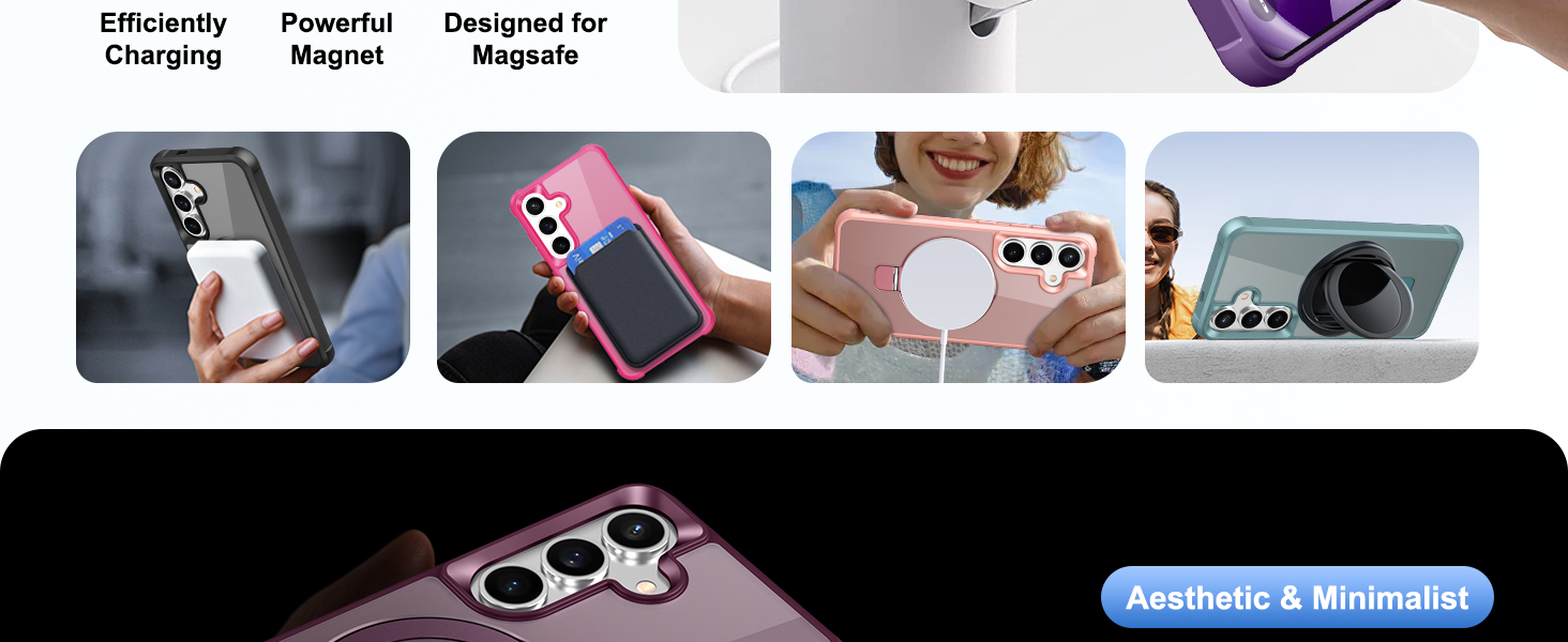 Amazon.com: CHAOFEnG Magnetic Compatible with Samsung Galaxy S25 Case with Stand [Military Grade ...