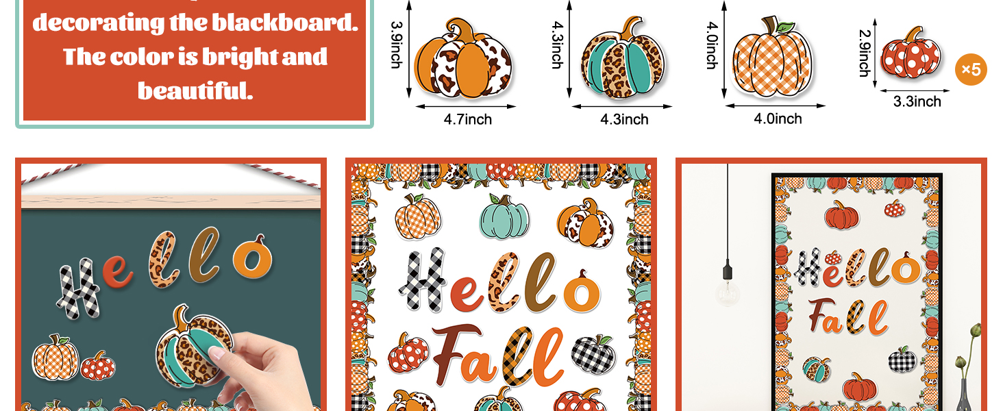 Amazon.com: Whaline 83Pcs Hello Fall Bulletin Board Kit Pumpkin ...