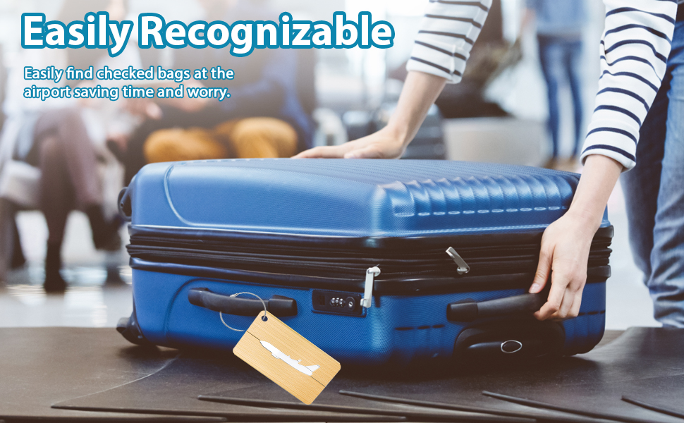 Alyvisun 5pcs Metal Luggage Tags for Suitcases, Aluminum Suitcase Tags with Steel Loop and Name ...