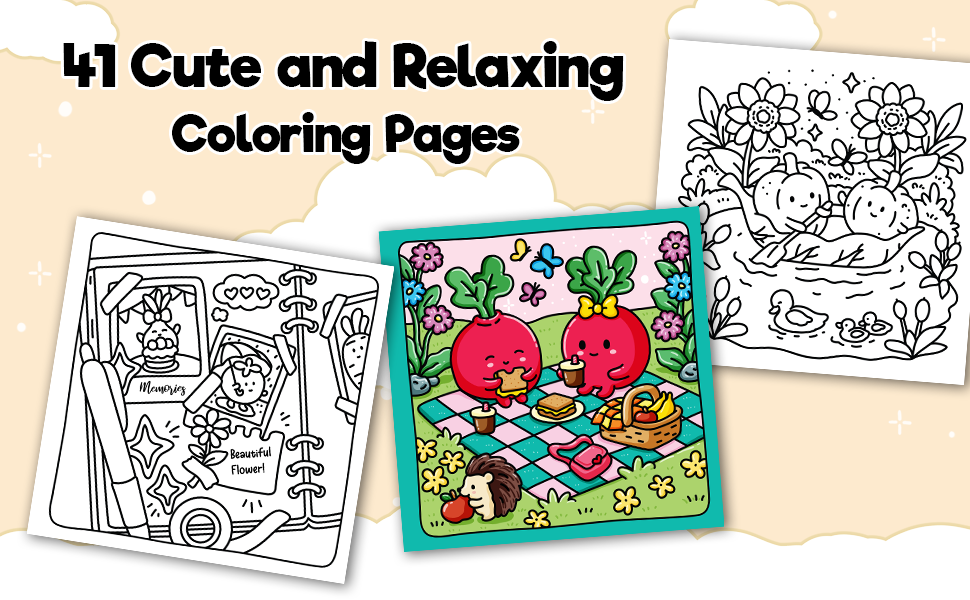 Foodie Friends: Cozy Kawaii Coloring Book for Adults and Teens ...