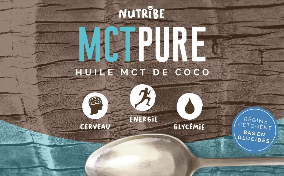 Nutribe MCT Pure C8 C10, huile MCT de noix de coco 500ml - Énergie, programme minceur, booster ...