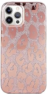 Amazon.com: J.west Case Compatiable with iPhone 13 6.1 inch,Sparkly Animal Leopard Print Pattern ...