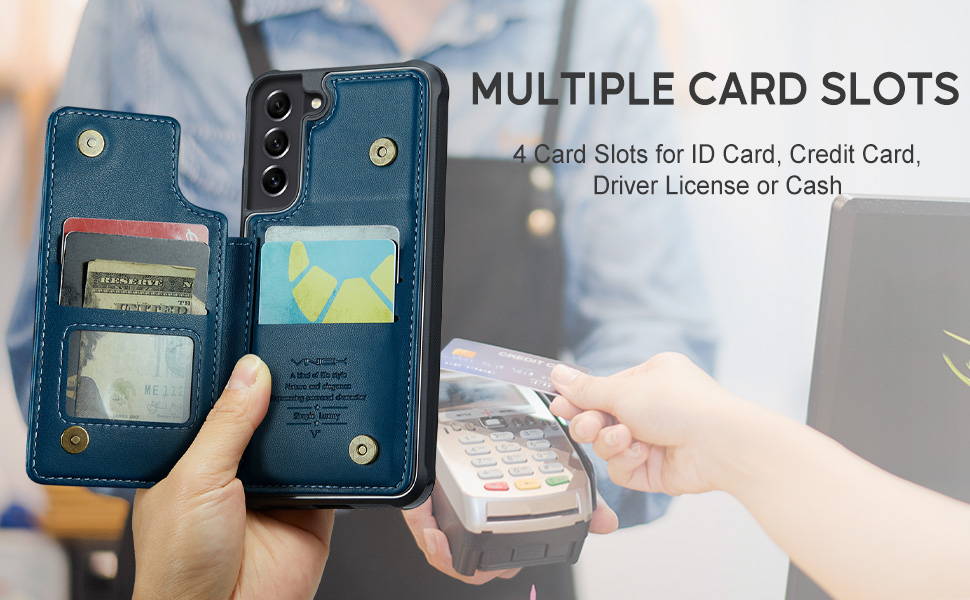 Amazon.com: Vinich for Samsung Galaxy S21 FE Wallet Case with Card Holder, RFID Blocking Credit ...