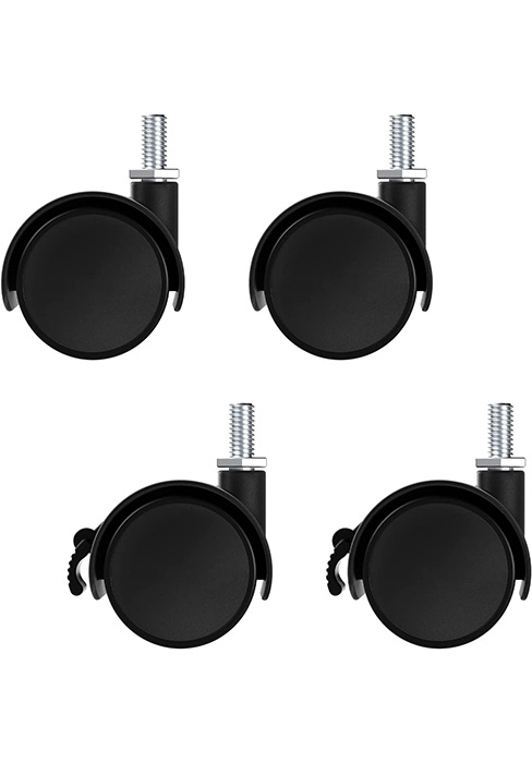 Amazon.co.jp: DEWEL キャスター M8 車輪 2インチ ネジ式キャスター 自在式キャスター ブレーキ付き 360°回転 静音 50mm 耐荷重240KG 交換用 ゴム ...