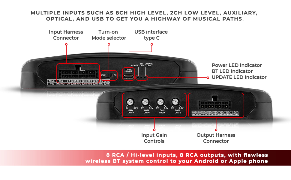 Amazon.com: DS18 DSP8.8BT 8-Channel in and 8-Channel Out Digital Sound Processor with Bluetooth ...