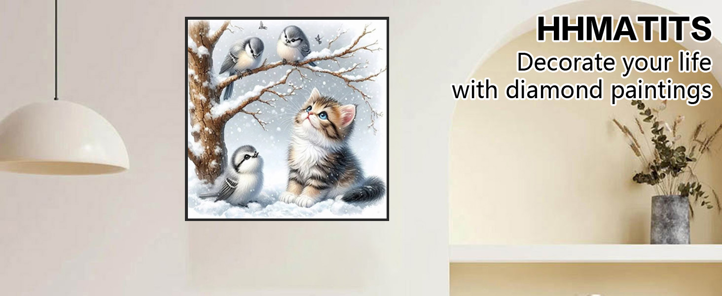 Amazon.com: Cat Diamond Art Kits for Adults, DIY Round Gem Art Cat Diamond Painting Kit for ...