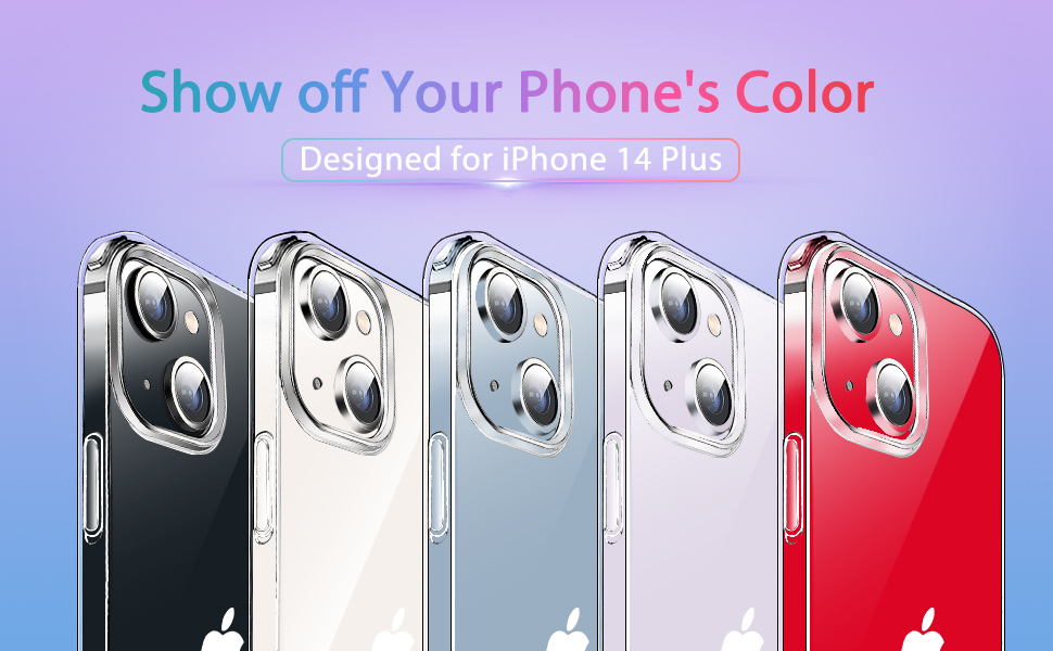 Amazon.com: JJGoo Compatible with iPhone 14 Plus Case Clear, Transparent Soft Shockproof ...