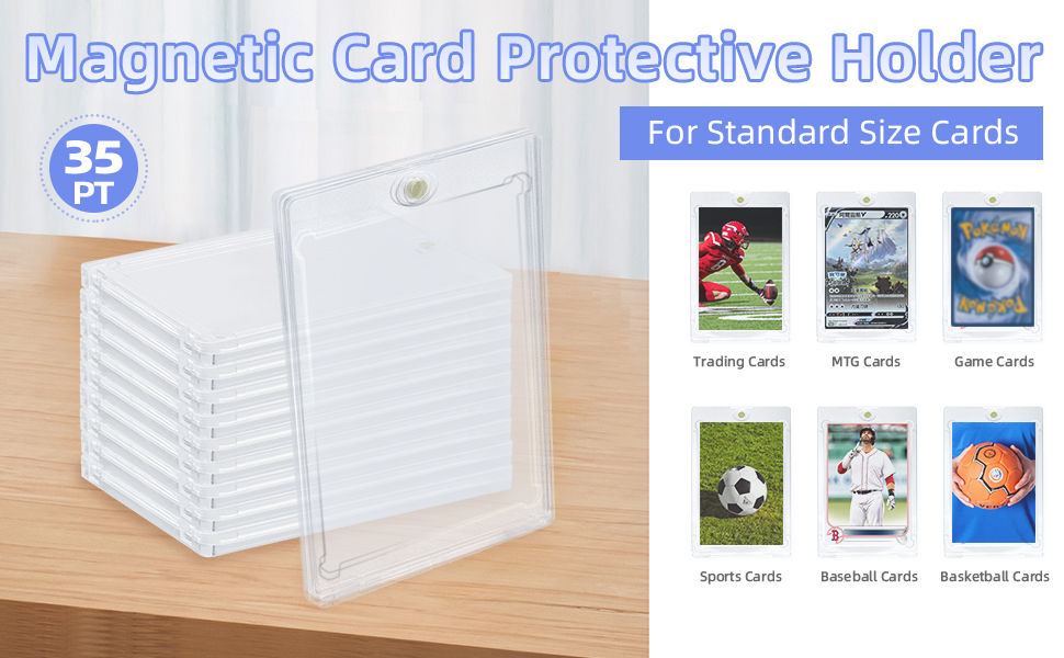 Mcbazel Lot 10 35PT Magnetic Card Holder Game Card Case Hard Protective Game Card Storage Case ...
