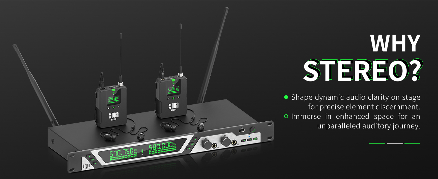 Amazon.com: XTUGA SEM200 Wireless in Ear Monitor System, Stereo IEM System with 4 Bodypacks for ...