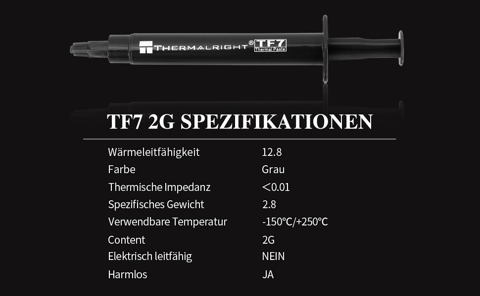 THERMALRIGHT TF7 2g Wärmeleitpaste für Kühlkörper, Wärmeleitfähigkeit 12,8W/m. k-2 g, Grafik-CPU ...