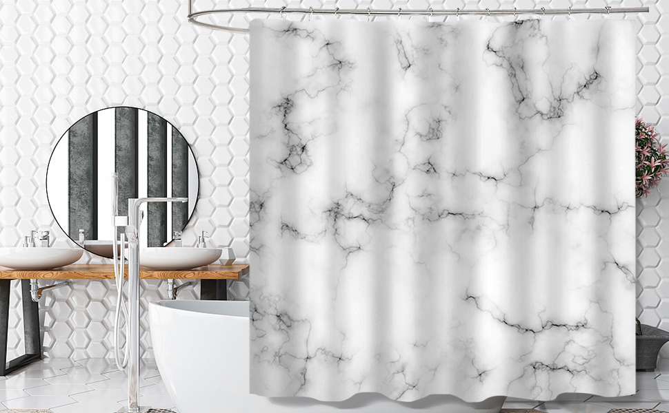 Amazon.com: ZTTXL Gray -White Marble Shower Curtain, Abstract Modern Decor Fabric Shower Curtain ...