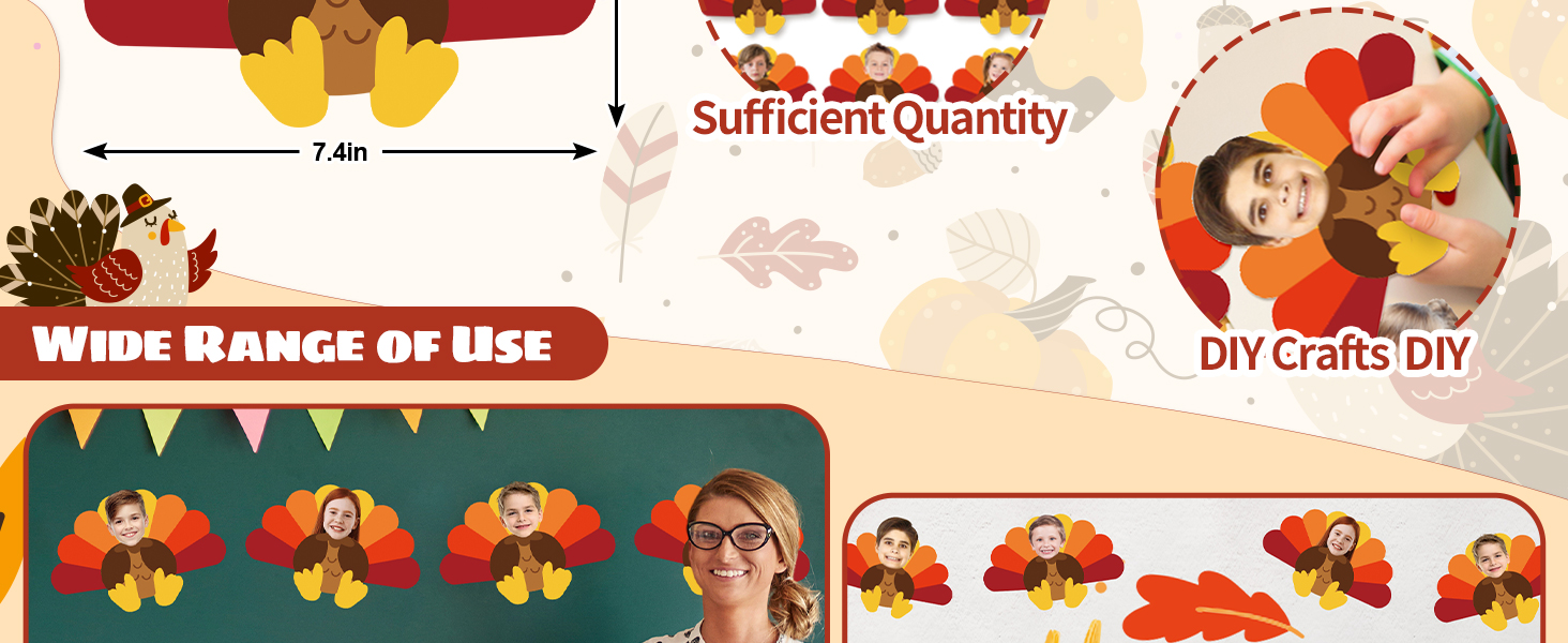 Amazon.com: JarThenaAMCS 50Pcs Thanksgiving Turkey Cutouts Turkey Paper ...