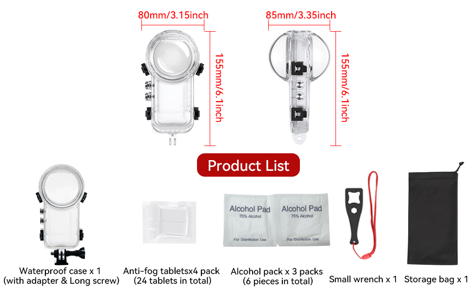 Amazon.com : Invisible Dive Case Compatible with Insta360 X4, 164ft Underwater Diving Waterproof ...