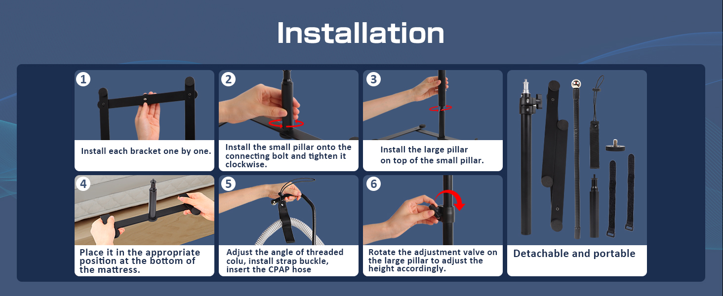 Amazon.com: IKSTAR CPAP Hose Holder for Bed, Retractable Bedside CPAP Hose Tube Hanger, Lasts 10 ...