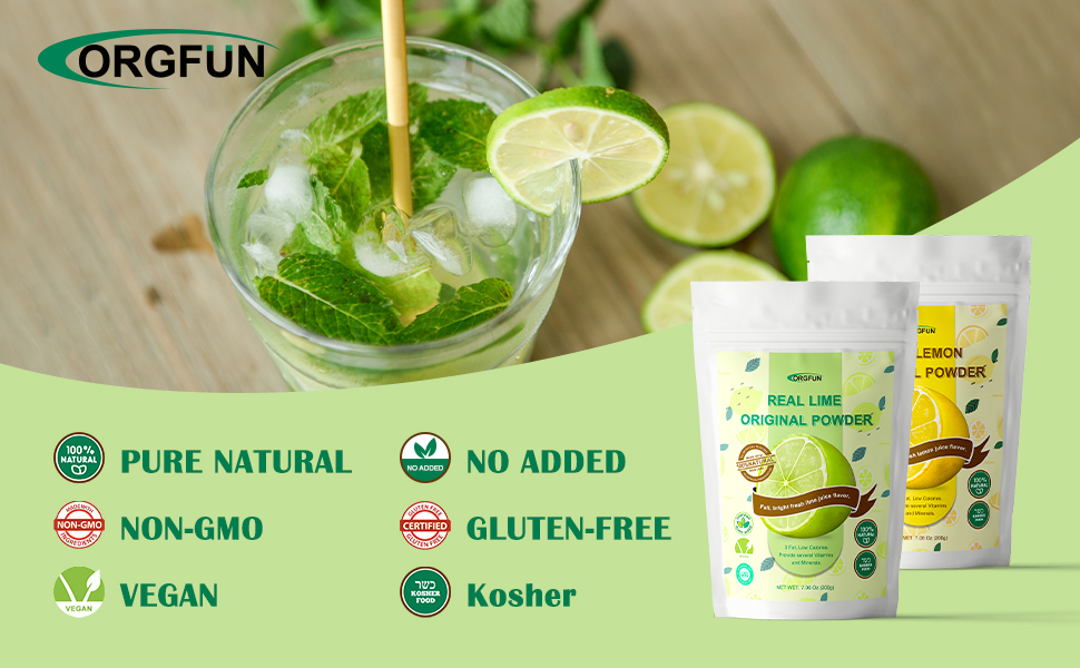 Amazon.com: ORGFUN Original Lime Powder, Whole Lime Juice Freeze Dried Powder, Fresh Squeezed ...