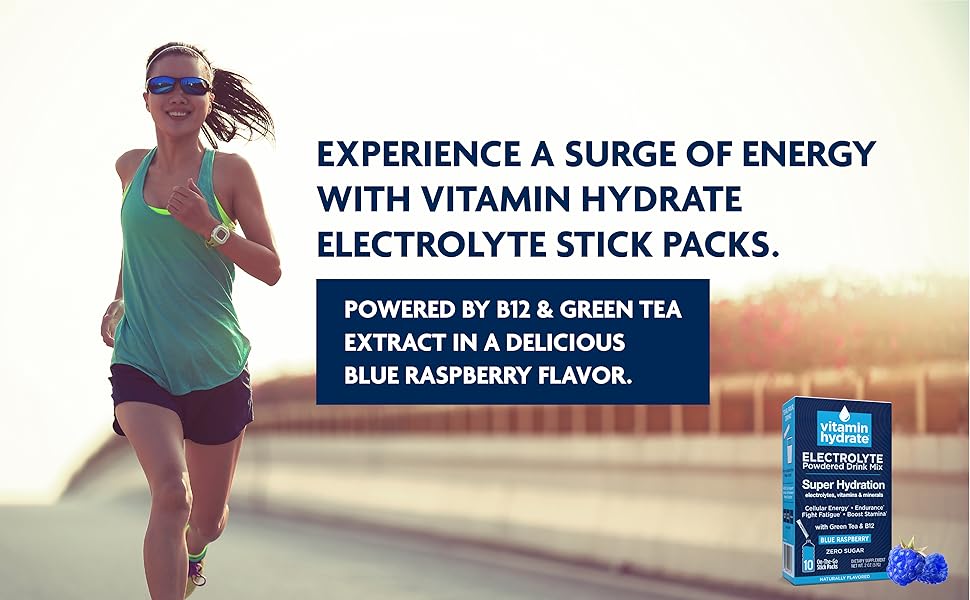Amazon.com: Vitamin Hydrate Electrolyte Powdered Drink Mix, Super Hydration, Boost Stamina ...