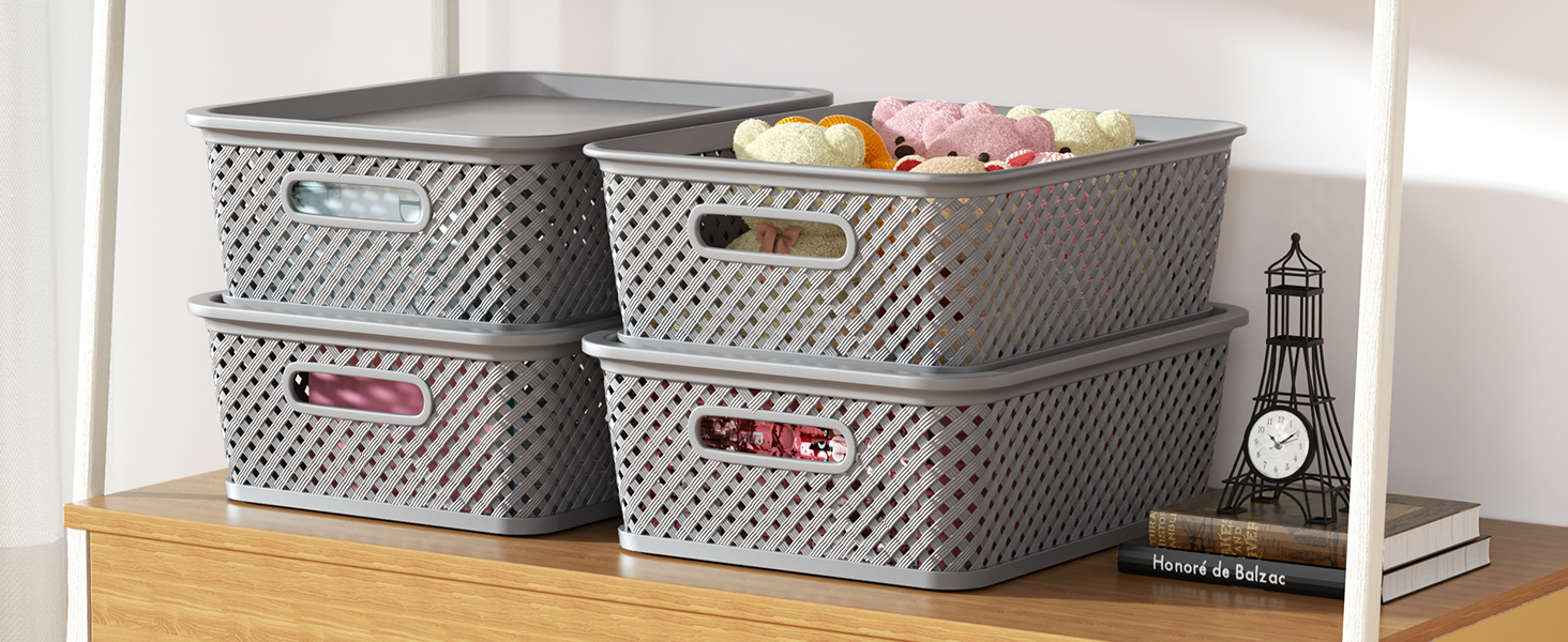 Amazon.com: MaxGear Organization & Storage, Plastic Bins with Lid ...