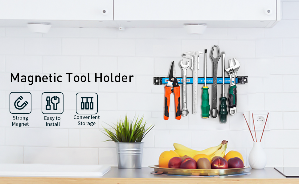 Amazon.com: YiiMO 24' Magnetic Tool Holder, Heavy Duty Alloy Steel, 2pcs 12 inch, Blue, Wall ...