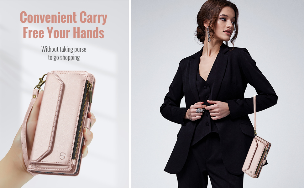 Amazon.com: Strapurs Crossbody for Samsung Galaxy S24 Case Wallet【RFID Blocking】with 7-Card ...