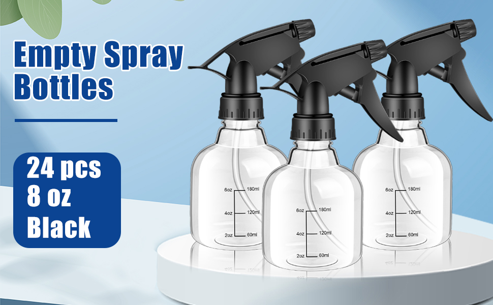 Amazon.com: Worldity 24 Pcs Empty Plastic Spray Bottles - 8oz, Mini Refillable Bottles for ...