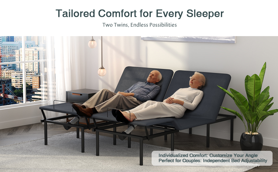 Amazon.com: Tatub Twin XL Adjustable Bed Frame with Head and Foot Incline, Electric Adjustable ...