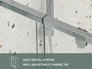 DOPERFE 38-42" W x 71" H Piovt Swing Glass Shower Door,Pivot Frame Sliding Shower Door with 1/4 ...